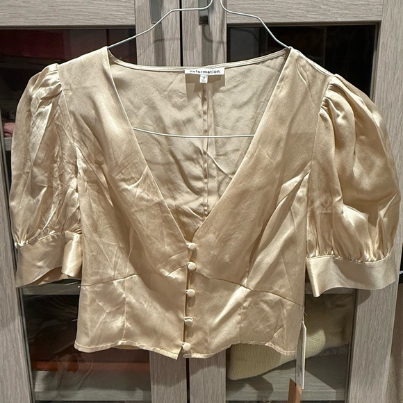 Reformation | Tops | Reformation Cream Silk Blouse | Poshmark